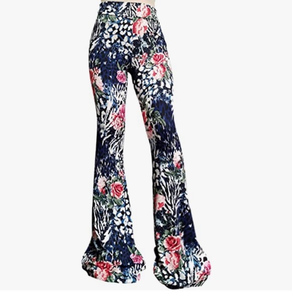 oh lollipop | Pants & Jumpsuits | Floral Rose Bohemian Bell Bottom ...